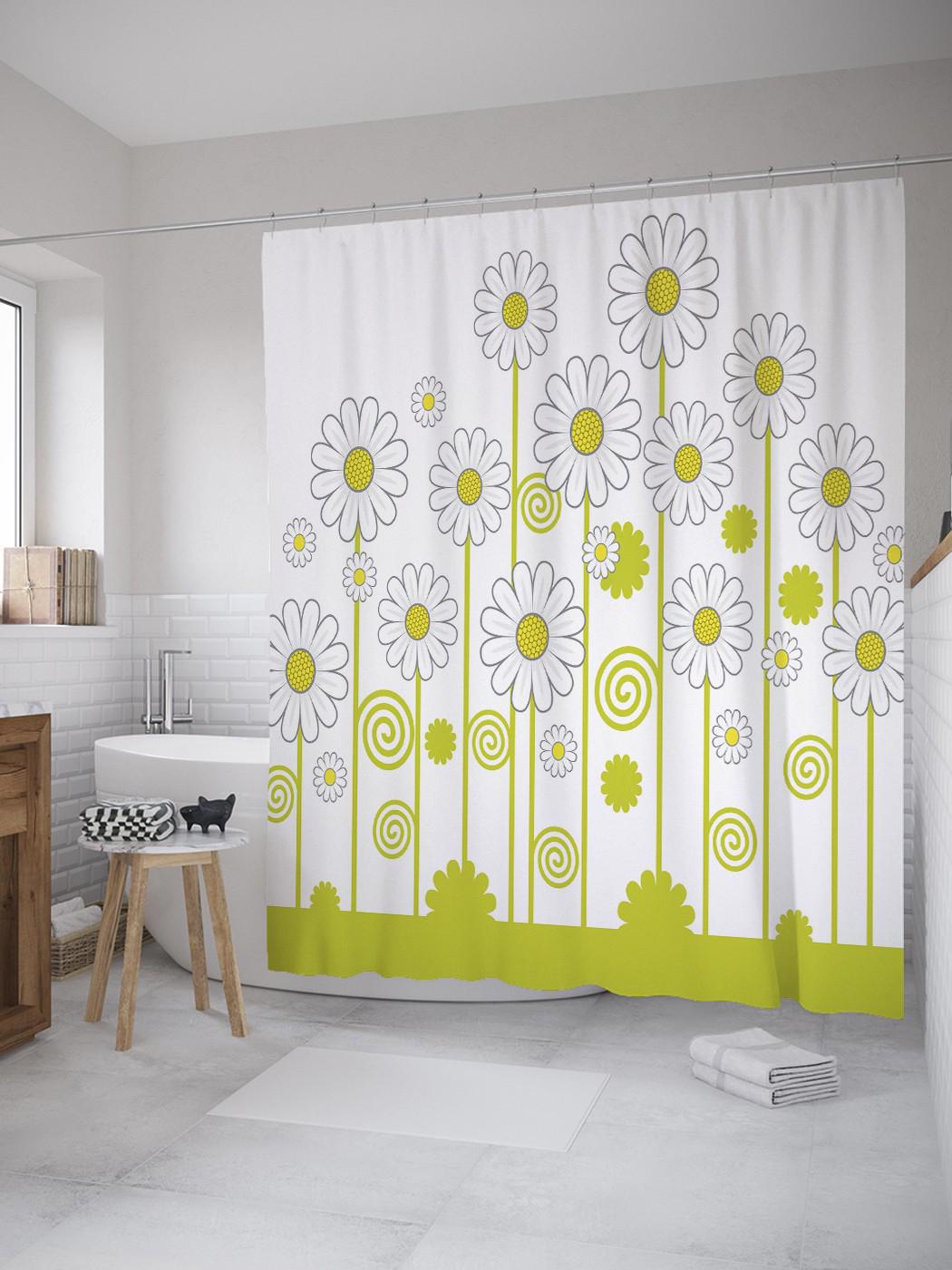 Шторка для ванной комнаты JoyArty sc_27853 200x180см цвет зеленый ️ купить по цене 1339 ₽/шт. в ...