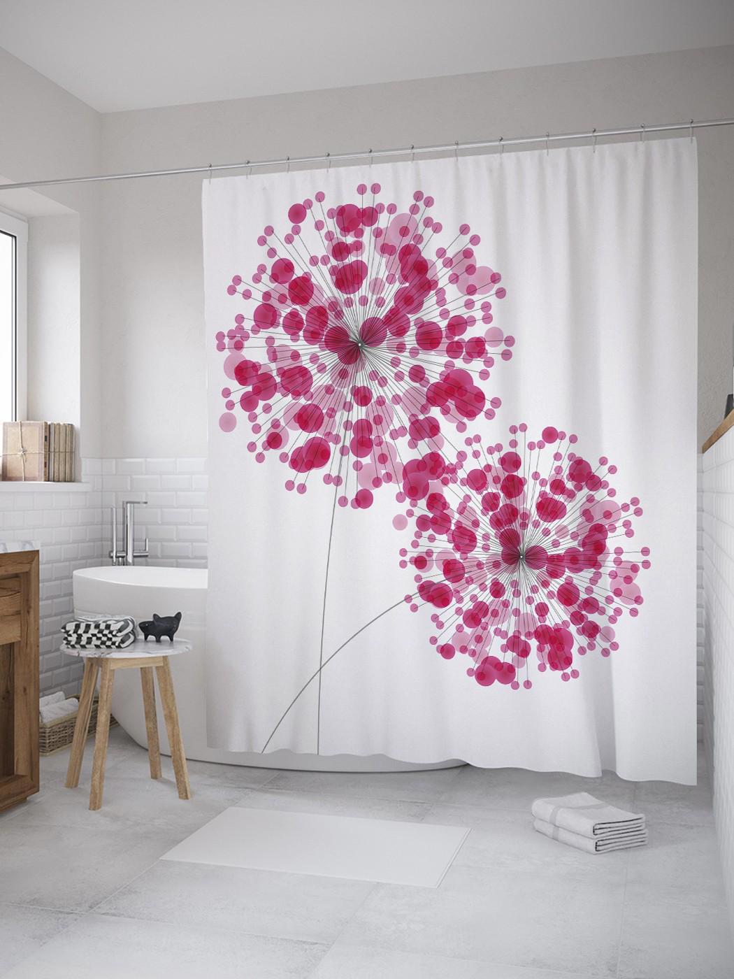 Шторка для ванной комнаты JoyArty sc_32710 200x180см цвет розовый ️ купить по цене 1339 ₽/шт. в ...