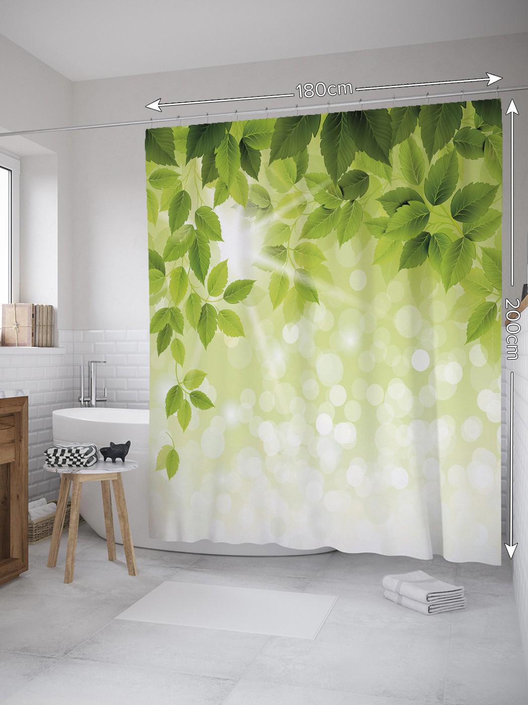 Шторка для ванной комнаты JoyArty sc_36017 200x180см цвет зеленый ️ купить по цене 1299 ₽/шт. в ...
