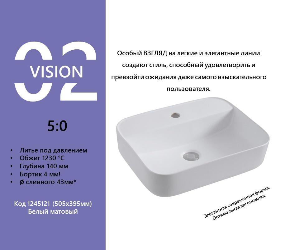 Накладная раковина Avimano vision 1245121 39.50см цвет белый матовый ️ ...