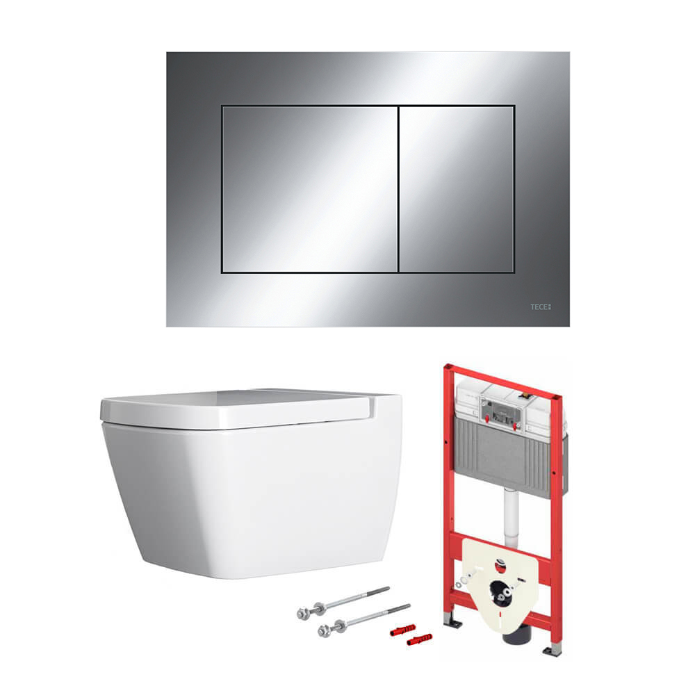 Комплект инсталляция и унитаз Tece 9400412.WC2 с кнопкой цвет хром ️ купить по цене 103 680 ₽ в ...