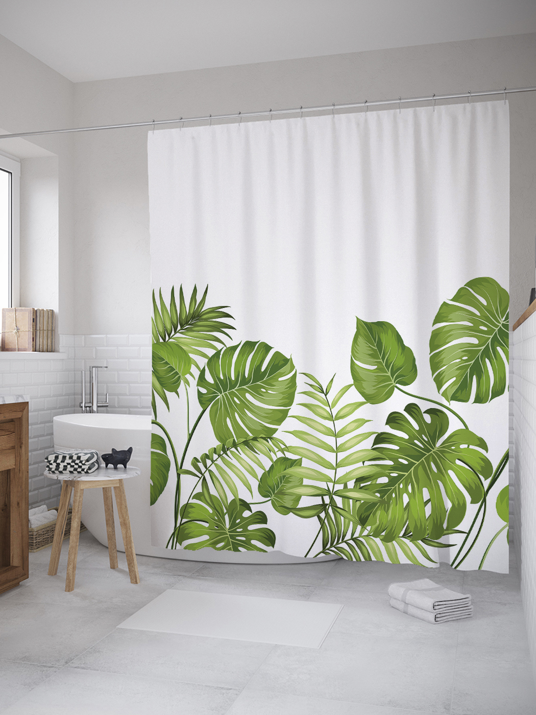 Шторка для ванной комнаты JoyArty sc_36054 200x180см цвет зеленый ️ купить по цене 1299 ₽/шт. в ...