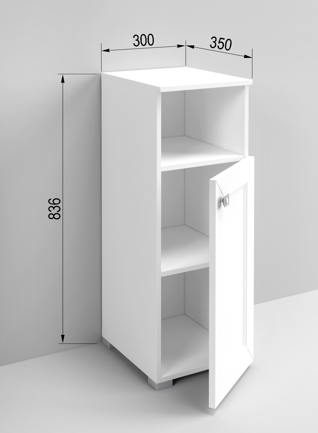 Шкаф для ванны напольный Regent style ПеналГранд1д1н бел правый 30x83 ...