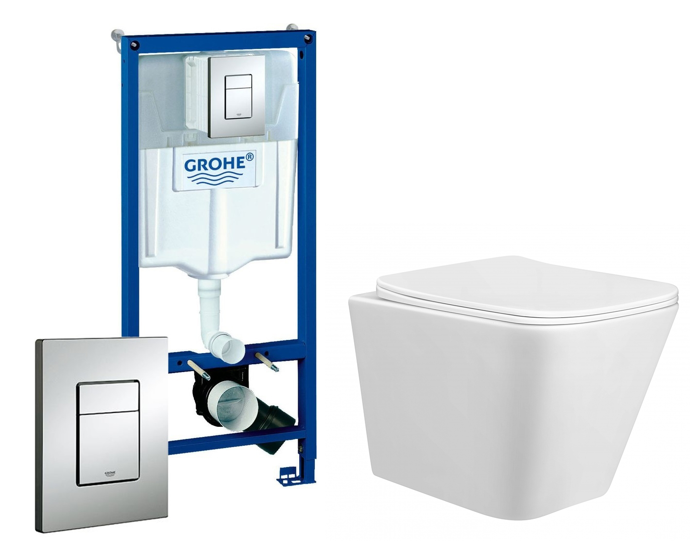 Комплект 3 в 1 инсталляция Grohe Rapid SL с подвесным унитазом Taliente ...