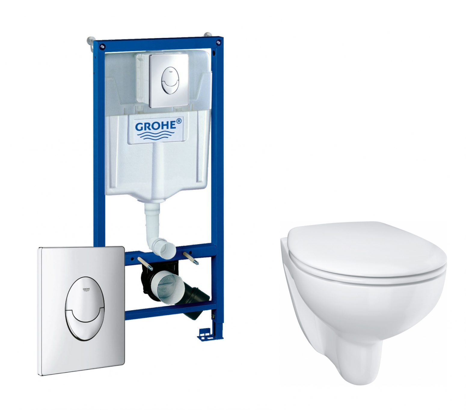 Комплект 3 в 1 инсталляция Grohe Rapid SL с подвесным унитазом Grohe ...