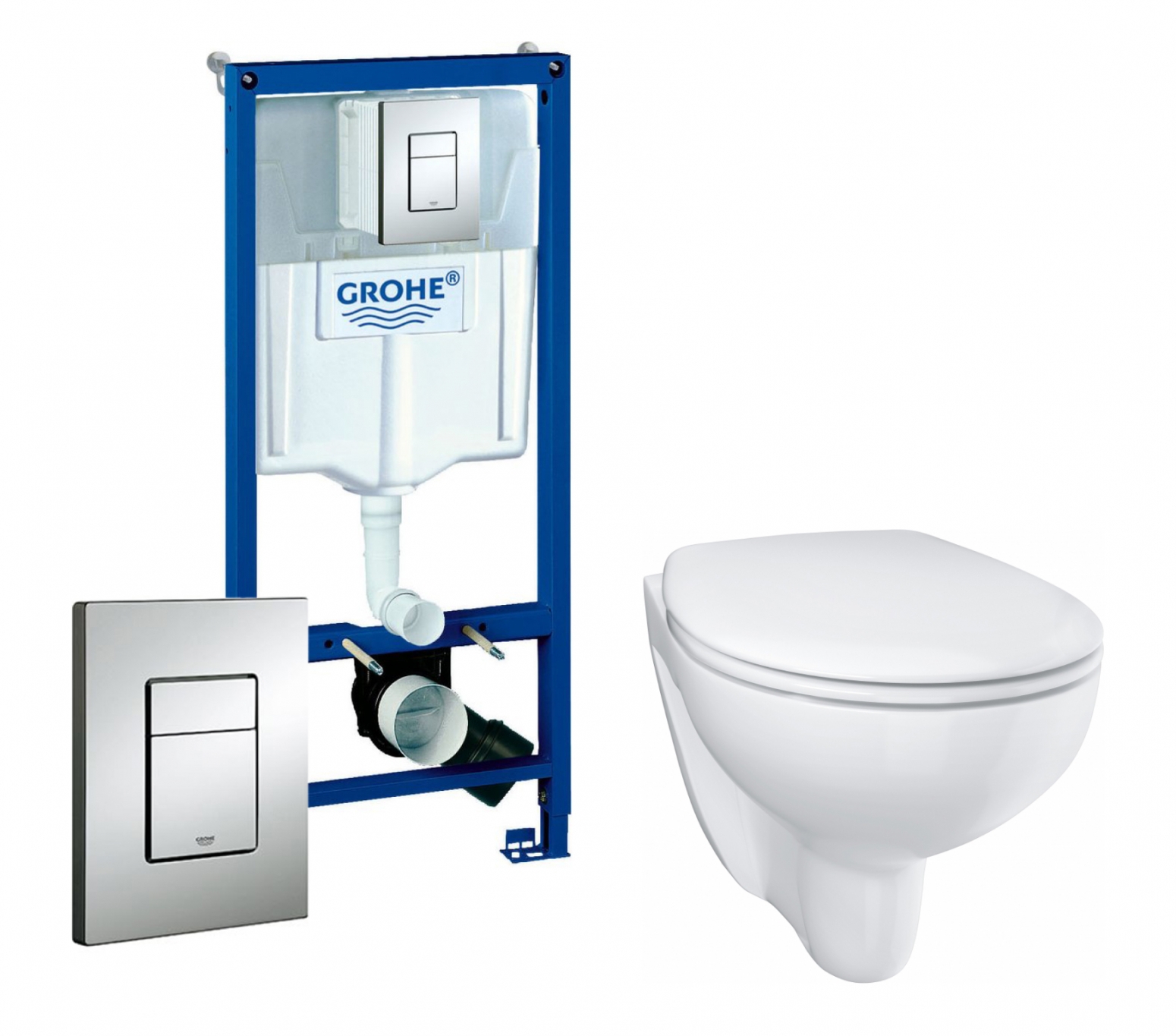 Комплект 3 в 1 инсталляция Grohe Rapid SL с подвесным унитазом Grohe ...