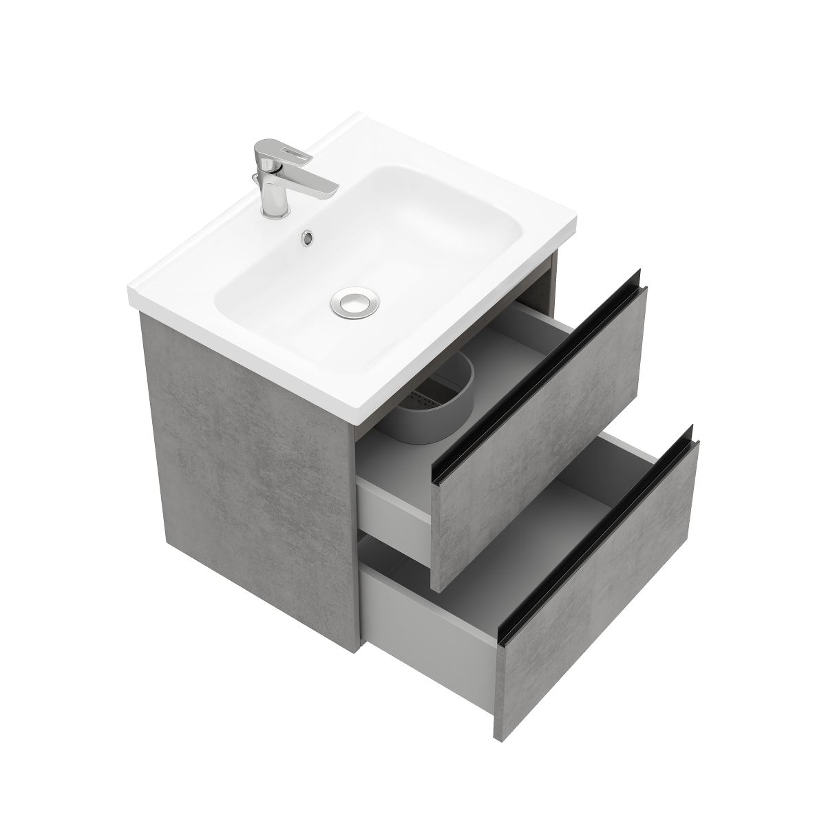 Тумба под раковину подвесная Laparet Electra LE-WCAB-60-123 56.90см цвет хромикс серебро ️ ...