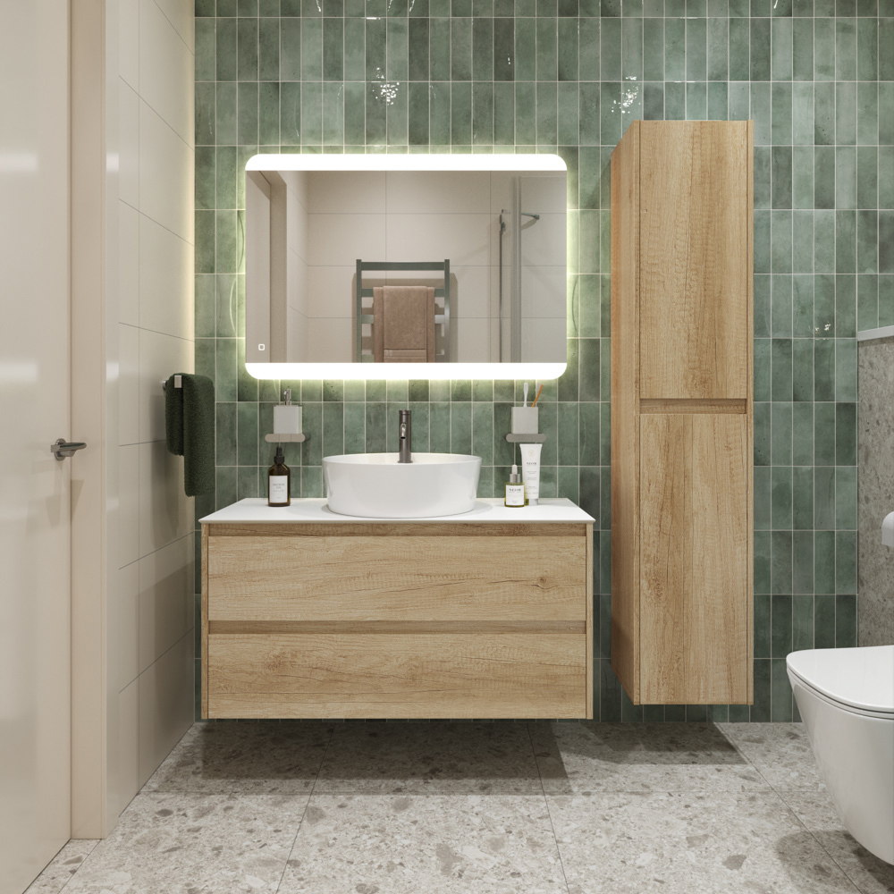Тумба со столешницей и накладной раковиной подвесная BelBagno KRAFT 80 ...