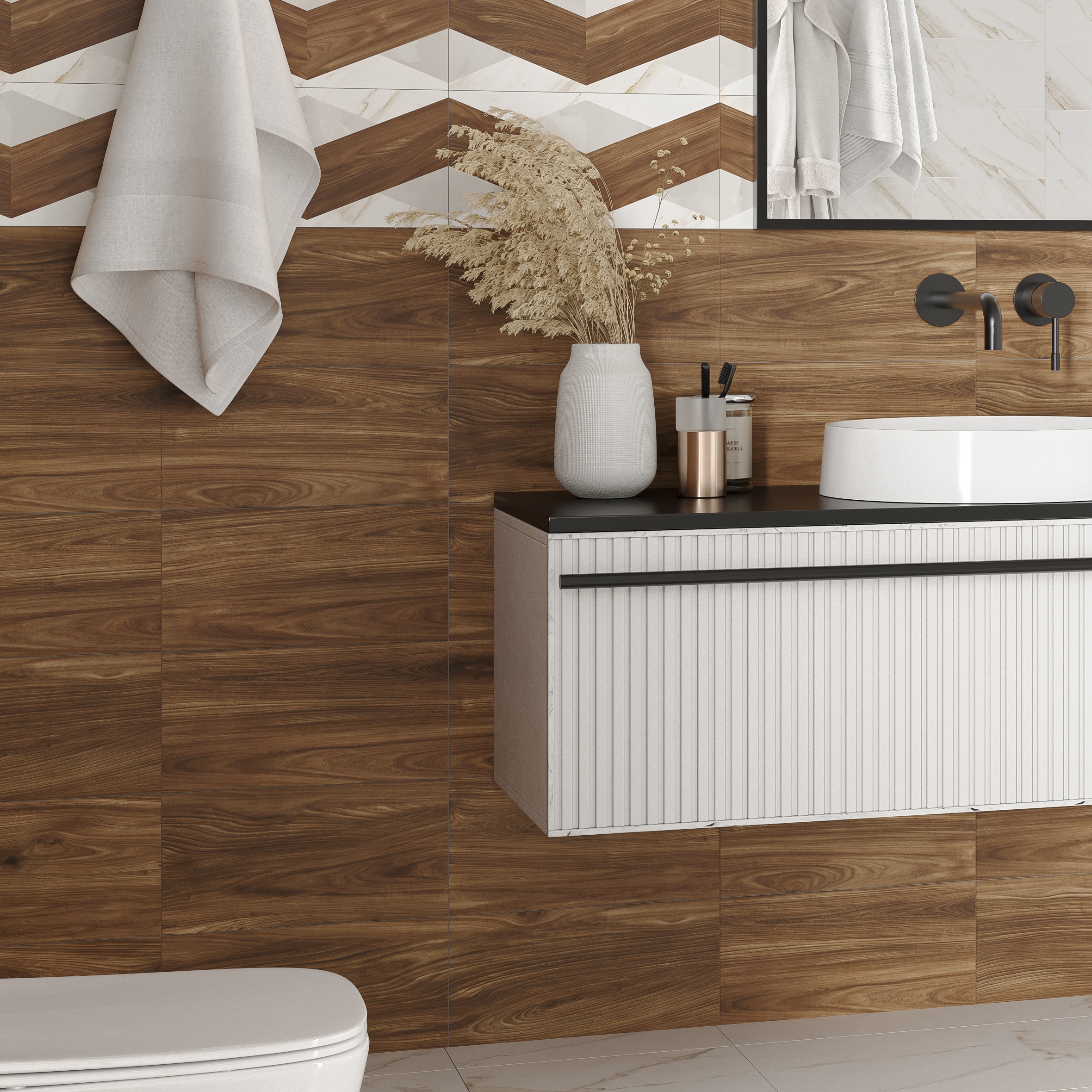 Плитка настенная Kreaforta Mersey Wooden 20x40 см 1.2 м² матовый цвет ...