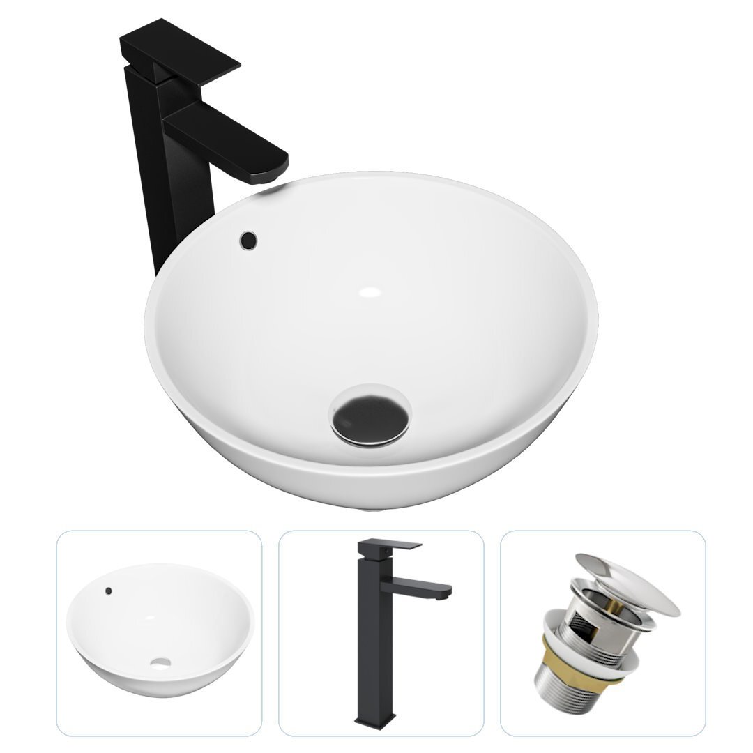 Комплект Teymi раковина F01743 Lina kuppi D40 накладная, смеситель ...