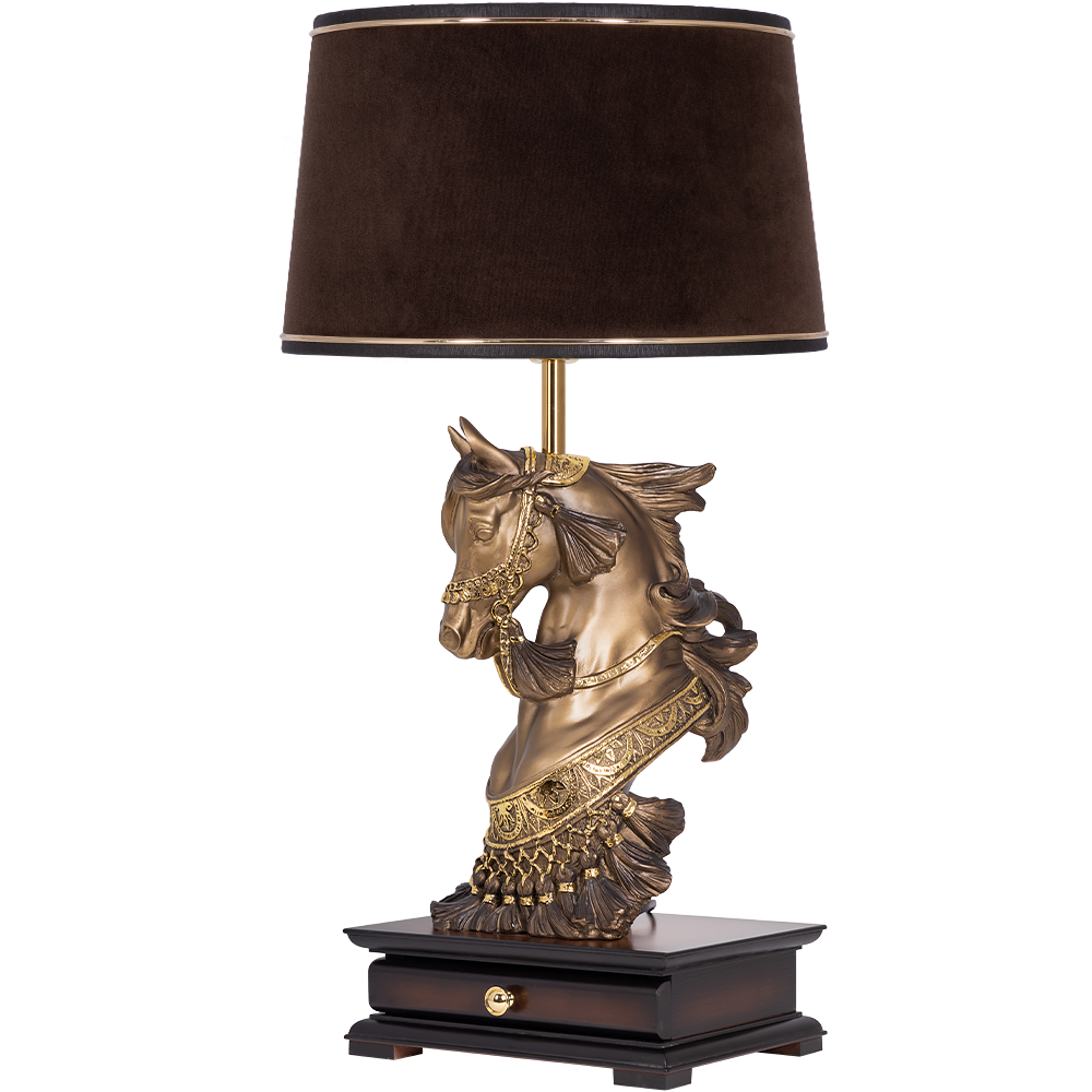 Настольная лампа BOGACHO СБ-10/Б/Конфети шоколад Лошадь императора цвет ...