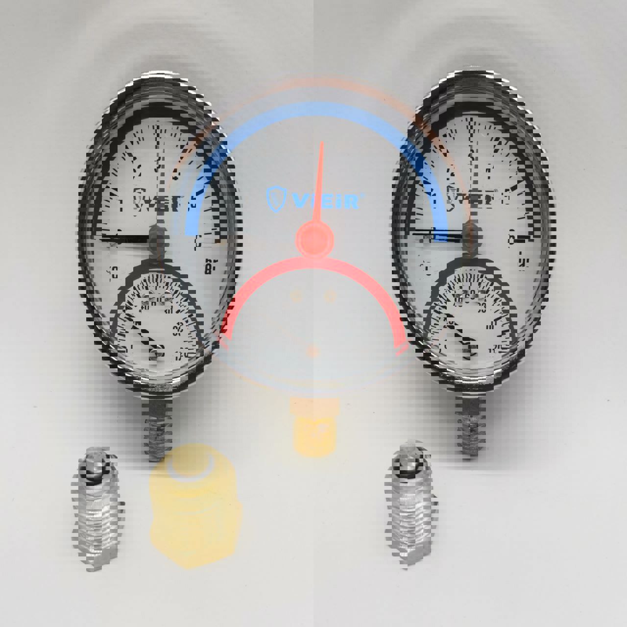 Термоманометр радиальный ViEiR 6 бар 80 мм с отсечным клапаном 1/2" YE6 ️ купить по цене 0 ₽/шт ...
