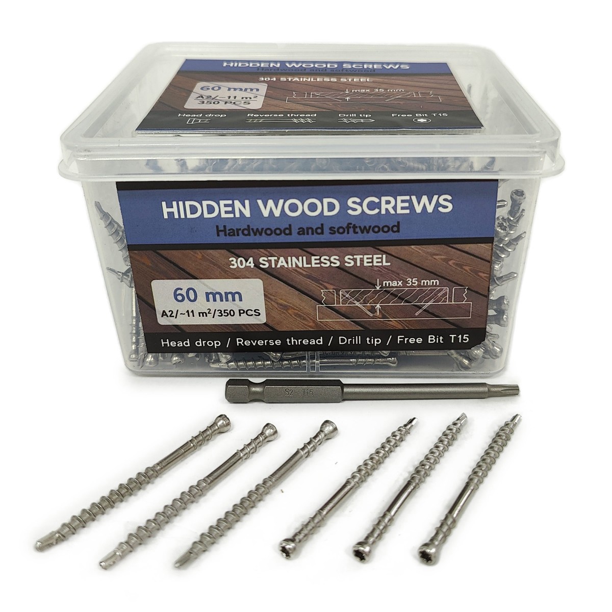 Саморезы универсальные Finka Hidden Wood Screws Marksman A2 60 мм для ...