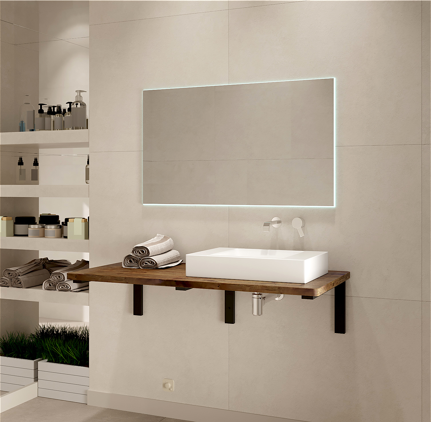 Столешница в ванную Leman 6.ST1200.DKASH.30.4 120x50см МДФ цвет коричневый ️ купить по цене 11 ...