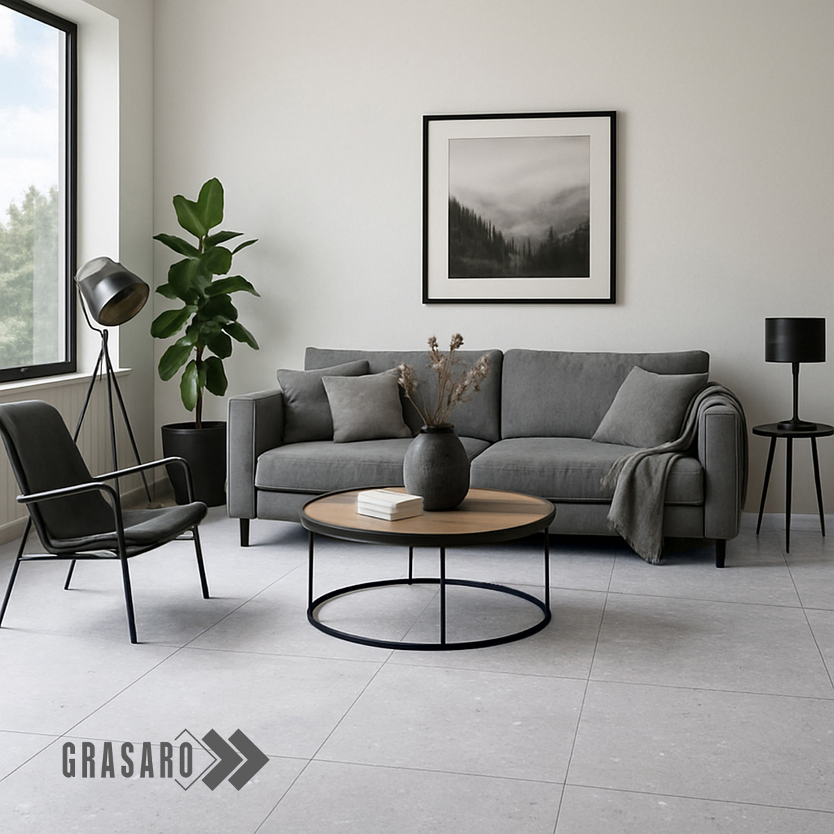 Керамогранит Grasaro Granella G-42/MR/600x600 60x60см цвет черно-белый ️ купить по цене 4 477 ...
