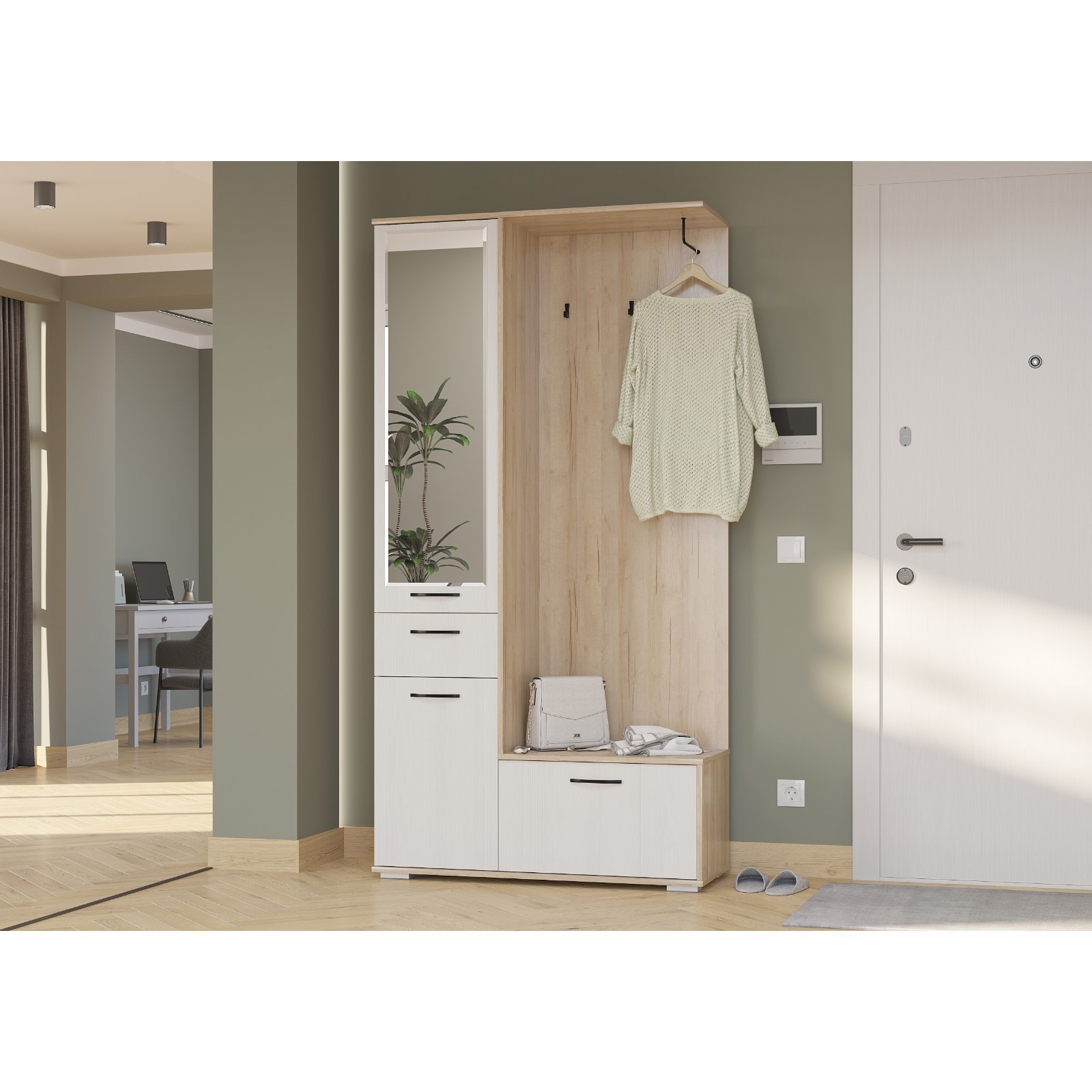 Шкаф Sima-land 100.2x195.5x39.2 см ЛДСП цвет дуб ️ купить по цене 19 ...