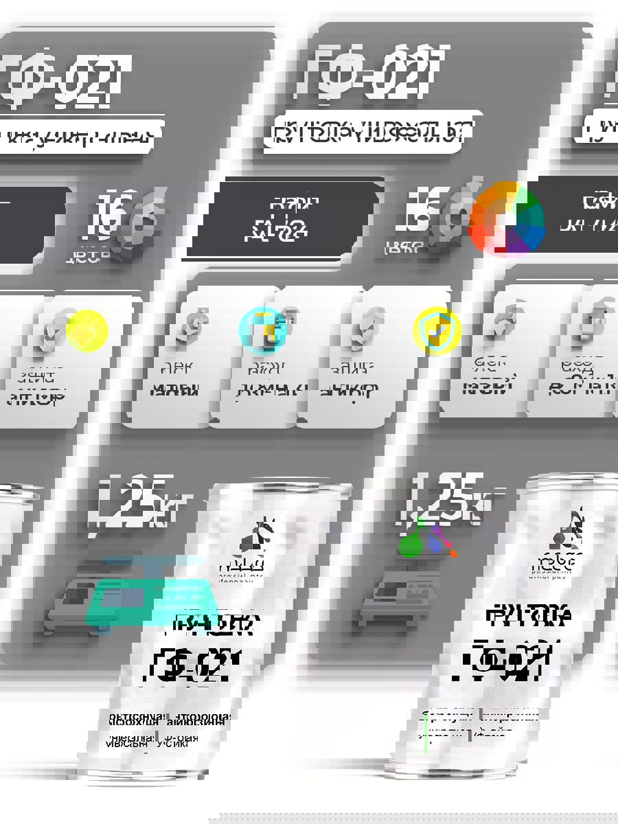 Грунтовка Malare Professional ГФ-021 RAL 7024 графит матовый 1.25кг ️ купить по цене 906 ₽ в ...