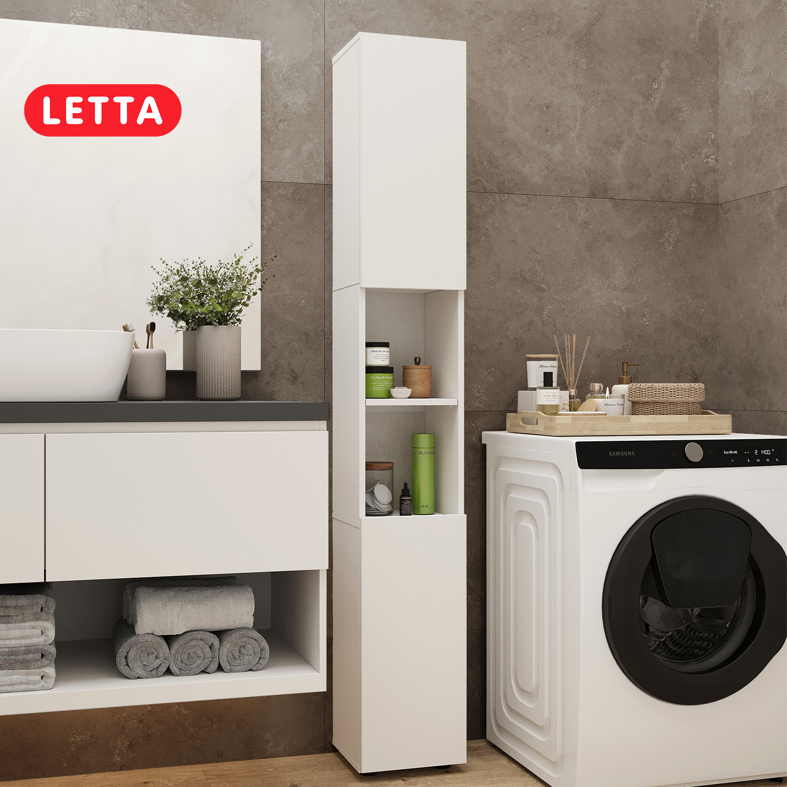 Шкаф распашной Letta L3925.17/01 27.8x183.5x26 см ЛДСП цвет белая ...