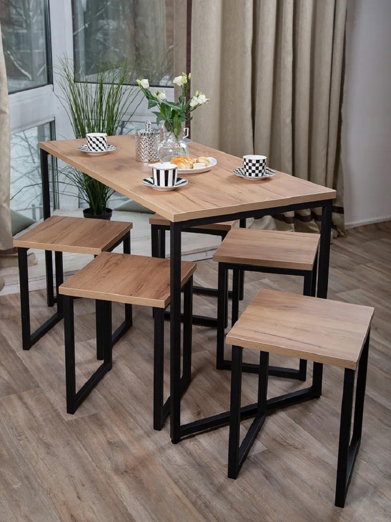 Стол прямоугольный Diko loft 120x60 см лдсп цвет дуб золотой крафт ️ ...