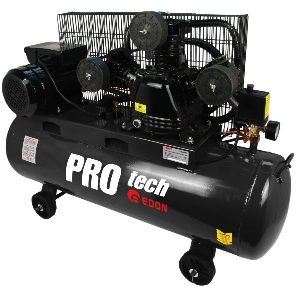 Компрессор сетевой Edon PROtech 480/2400, 100 л, 480 л/мин ️ купить по цене 48020 ₽/шт. в Москве ...