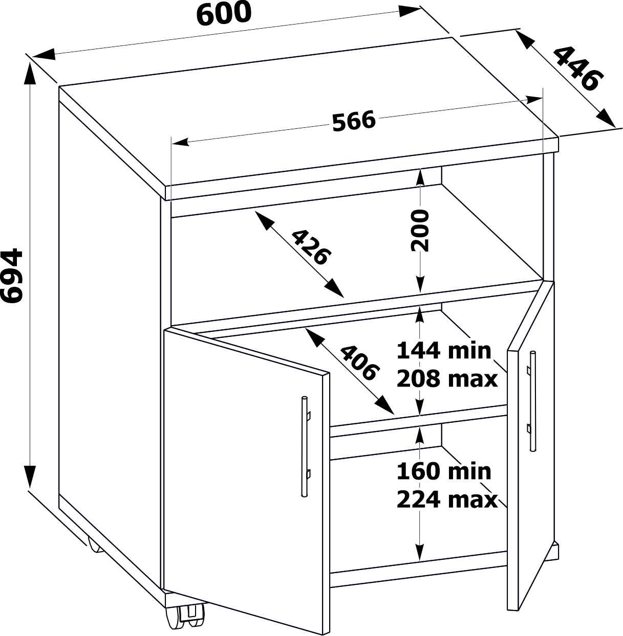Тумба с выдвижными ящиками 69.4x60x44.6 см Сокол-Т цвет белый КТ-11 ️ ...
