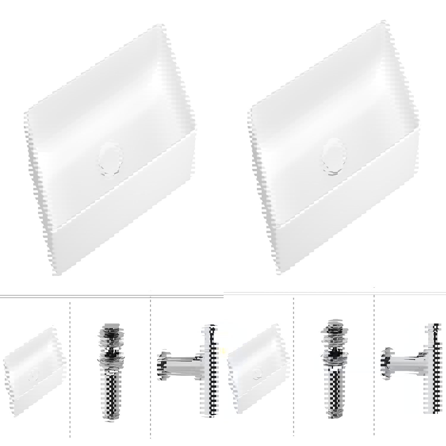 Раковина накладная в ванную Helmken 43346000 комплект 3 в 1 47x24 хром ️ купить по цене 12397 ...