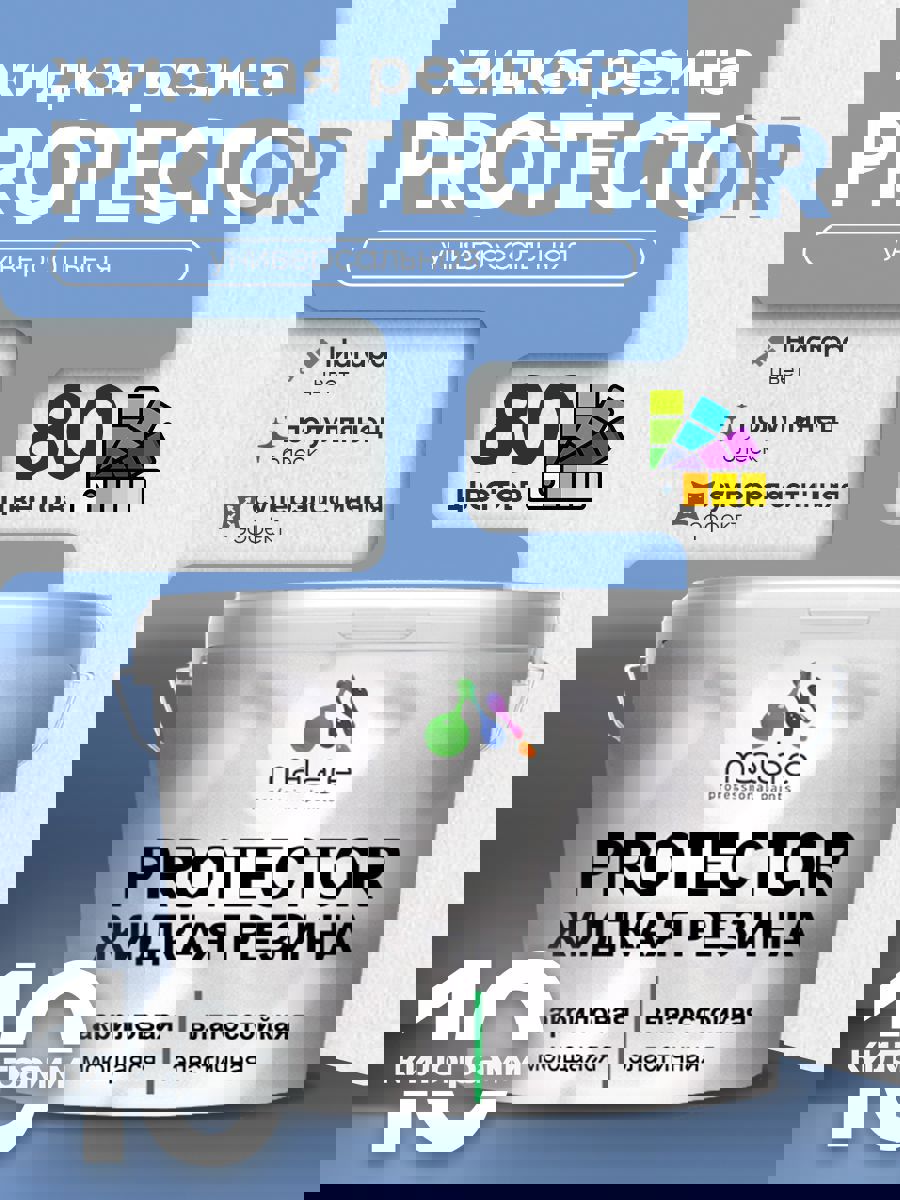 Краска резиновая для гидроизоляции Malare Protector Latex полуглянцевая цвет ниагара 10 кг ️ ...