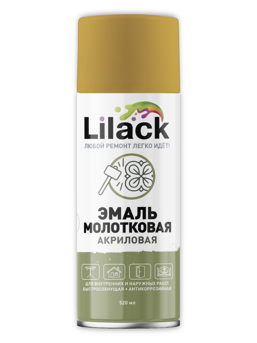 Эмаль аэрозольная молотковая Lilack 7104-03 lk цвет золото 0.52 л ️ ...