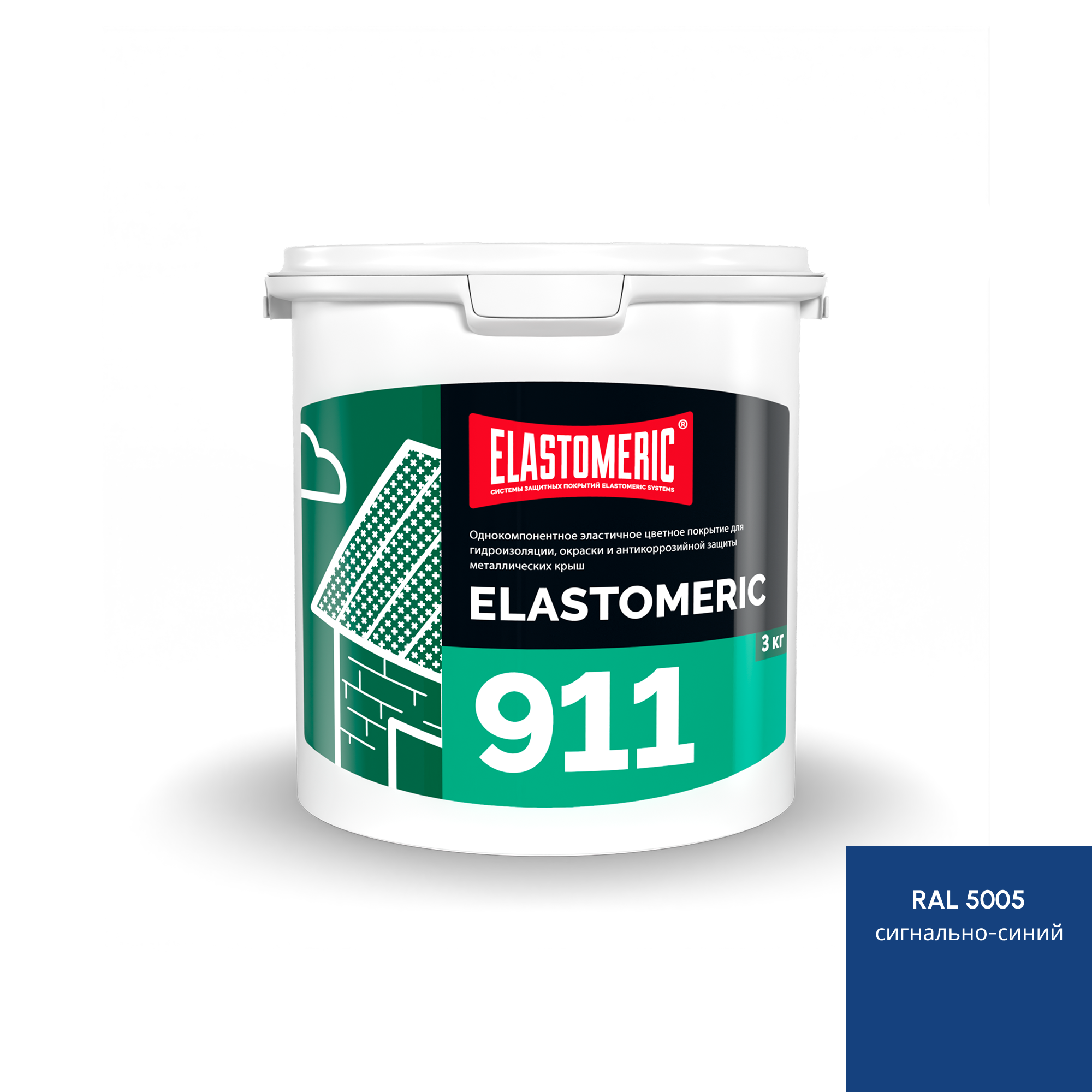 Мастика Elastomeric systems 911 3кг синий ️ купить по цене 2 341 ₽ в Москве с доставкой в ...