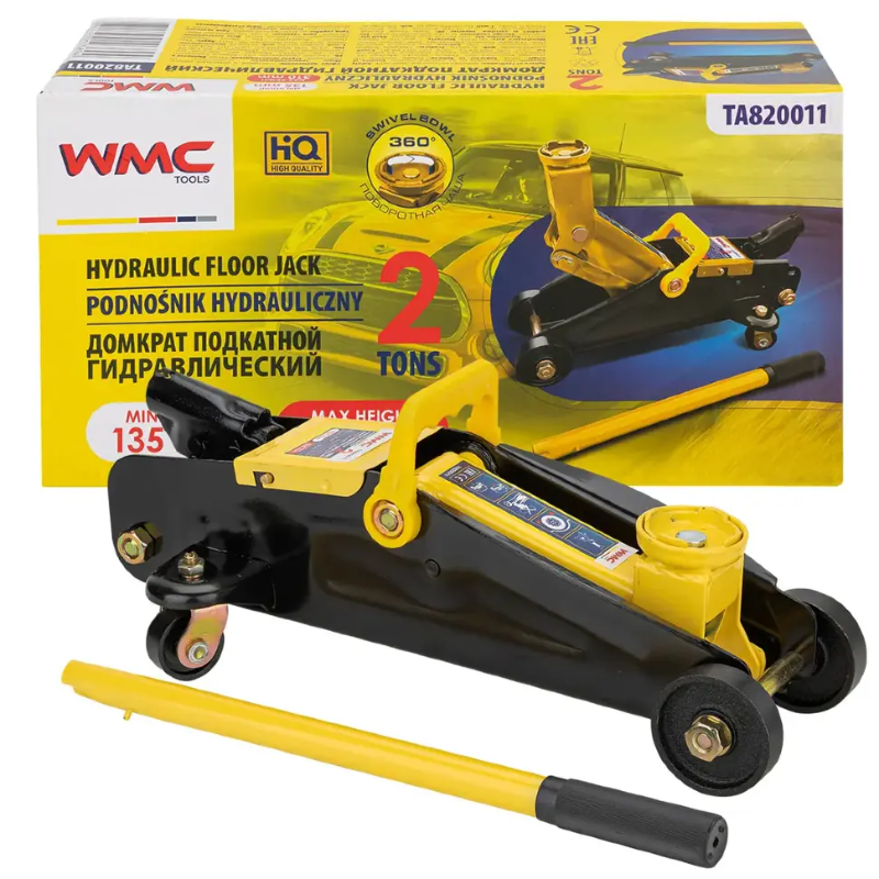 Домкрат подкатной гидравлический Wmc Tools WMC-TA820011 до 2 т, 135-310 ...