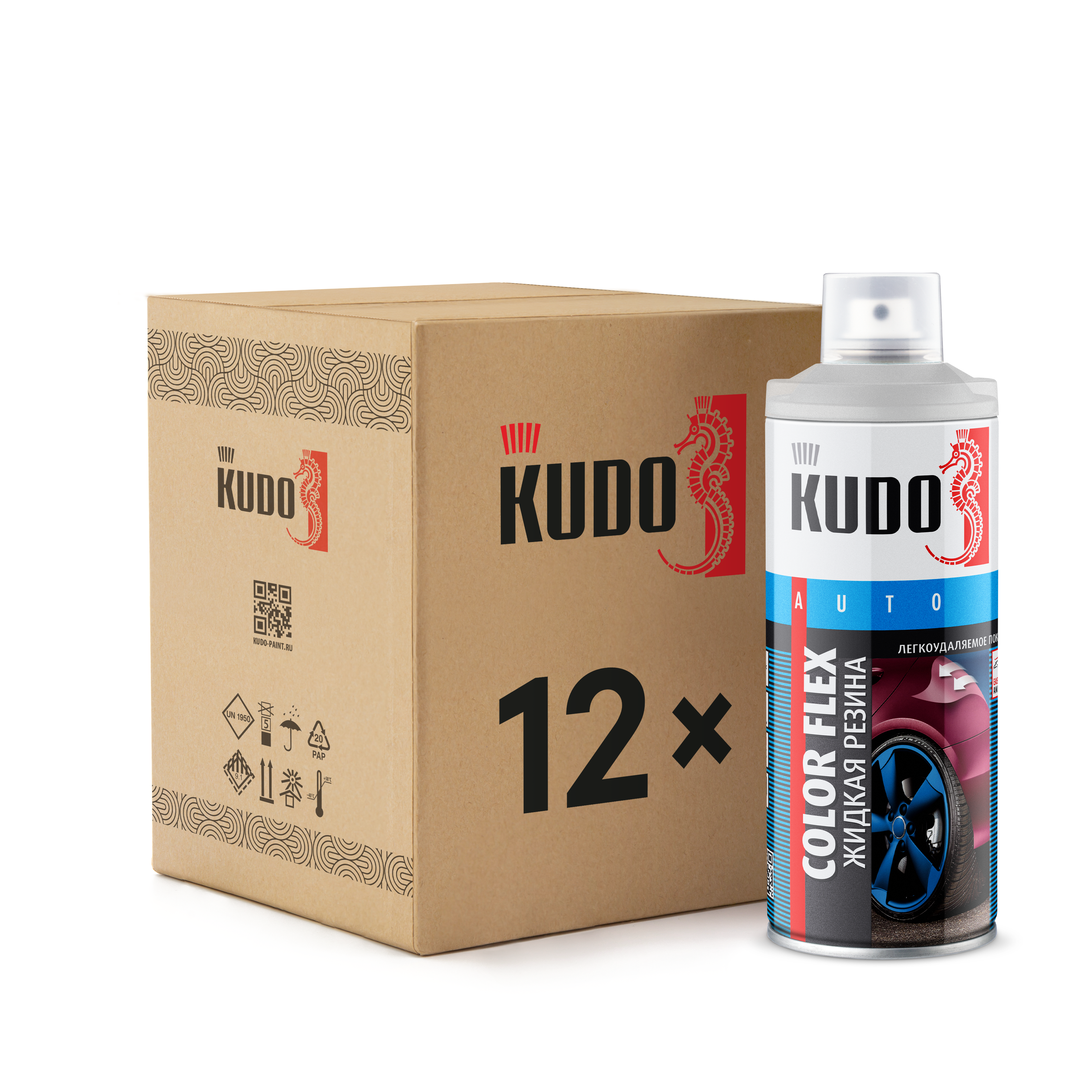 Жидкая резина аэрозольная Kudo черная 520 мл 12 шт ️ купить по цене 6 ...